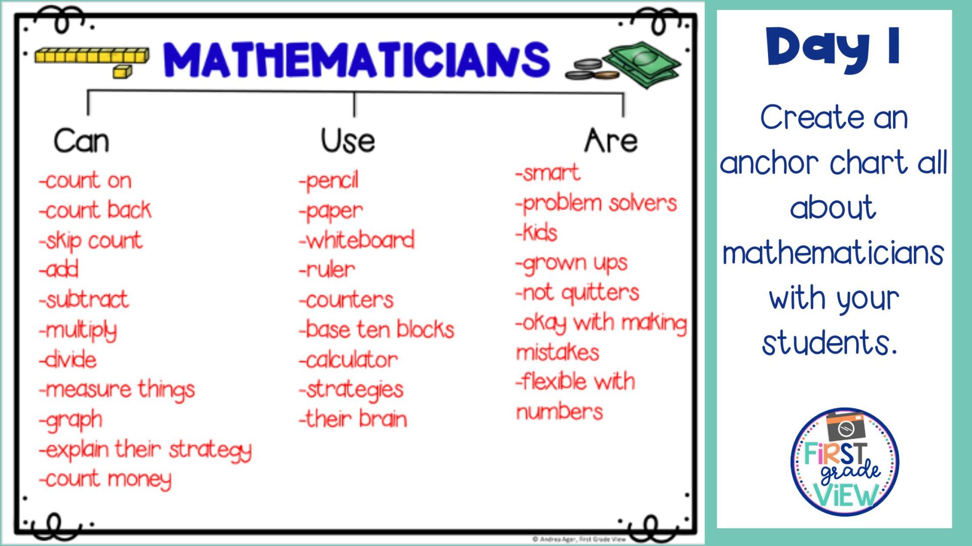 First 10 Days of Math in First Grade