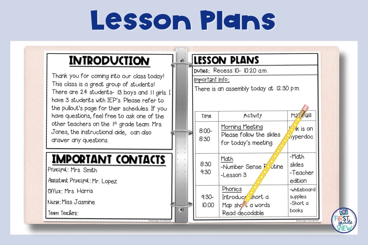 Substitute Binder Essentials