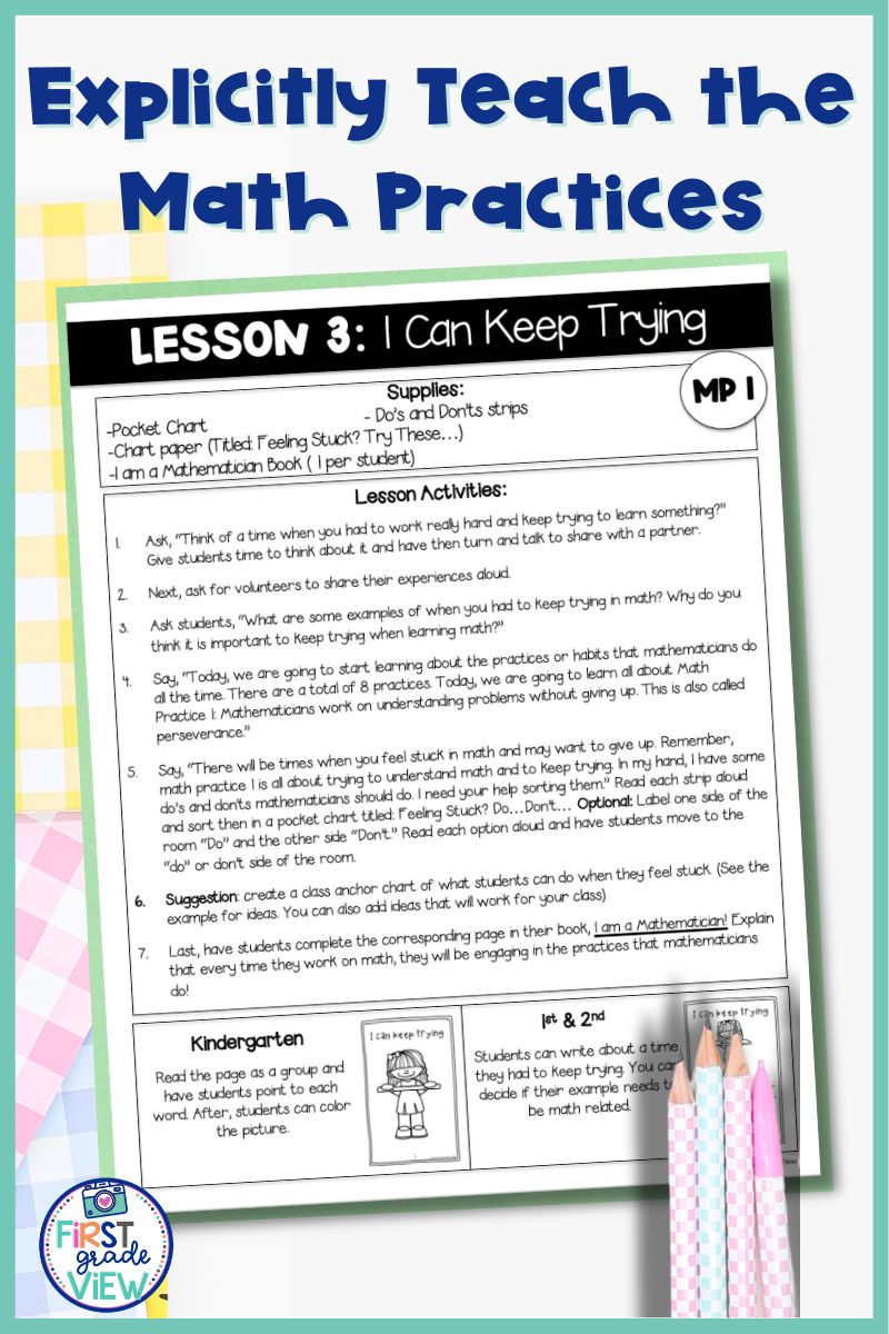 Introducing the Math Practices and Launching a Math Mindset