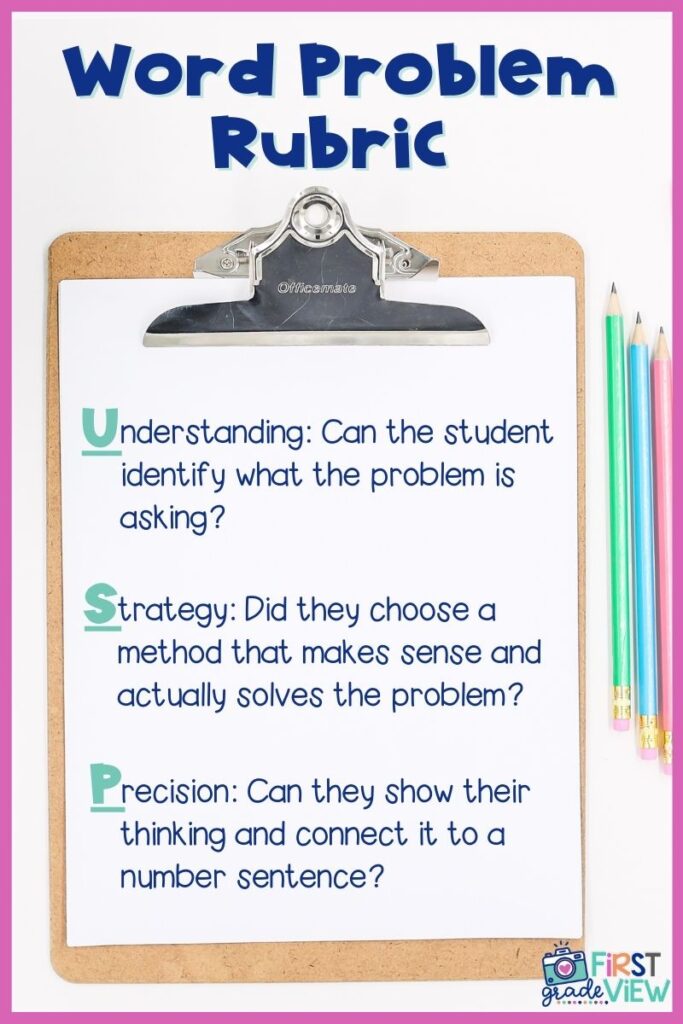 The Simplest Rubric for Problem Solving You'll Ever Need - First Grade View